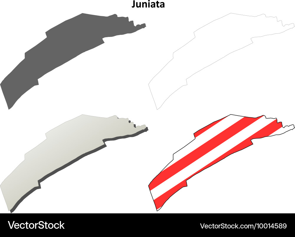 Juniata map icon set Royalty Free Vector Image