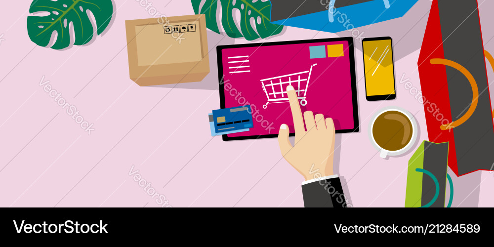 Online shopping Royalty Free Vector Image - VectorStock