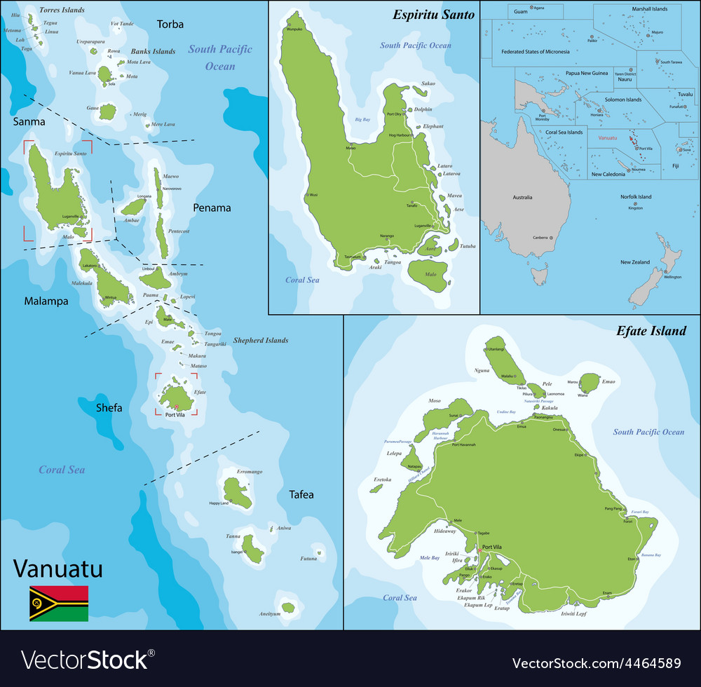 Vanuatu map Royalty Free Vector Image - VectorStock