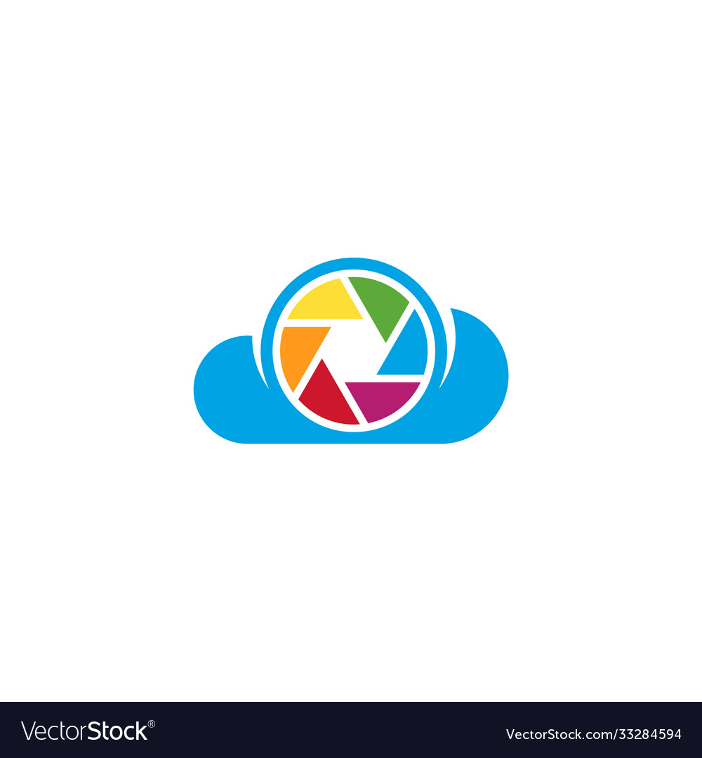 Cloud camera logo design template camera Vector Image