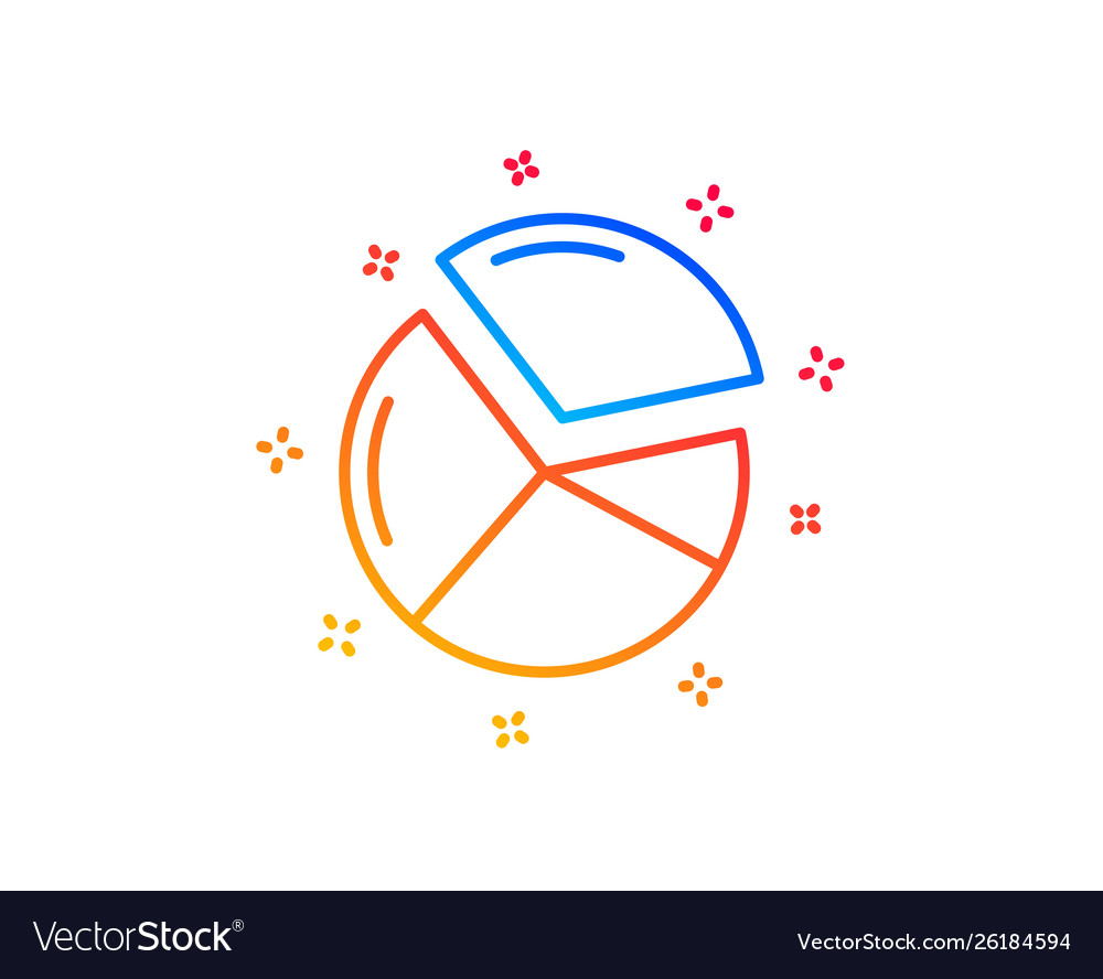 Pie chart line icon presentation graph sign Vector Image