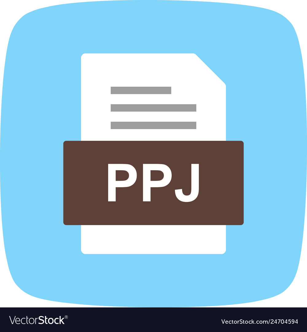 Ppj file document icon Royalty Free Vector Image