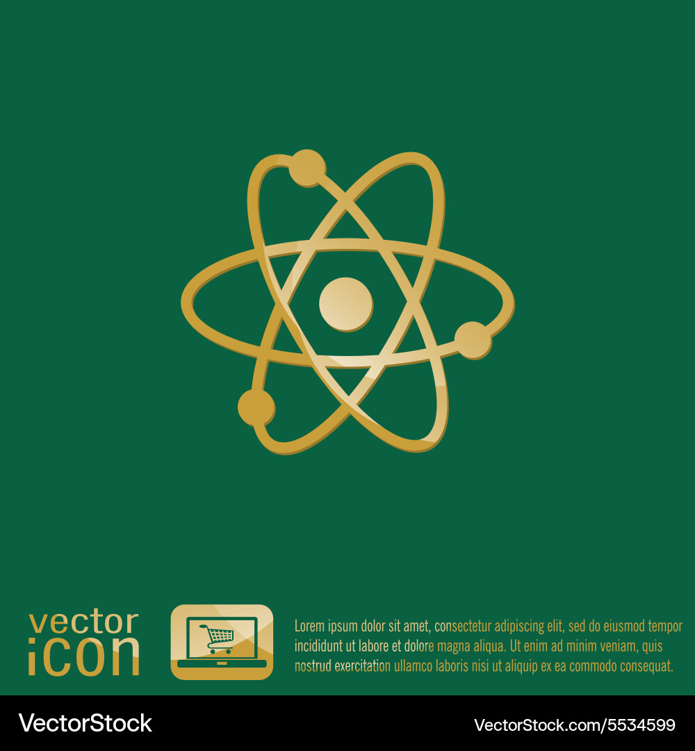 Atom molecule symbol icon of physics or chemistry Vector Image