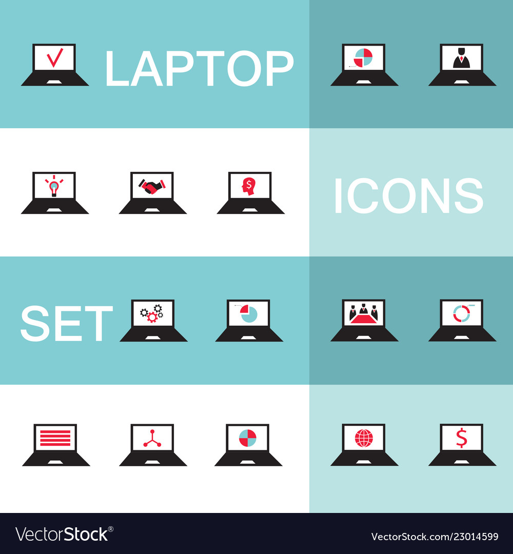 Set of icons for computer electronics business Vector Image