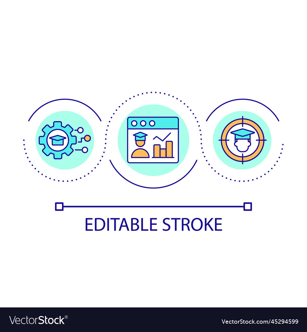 Student progress tracking loop concept icon Vector Image