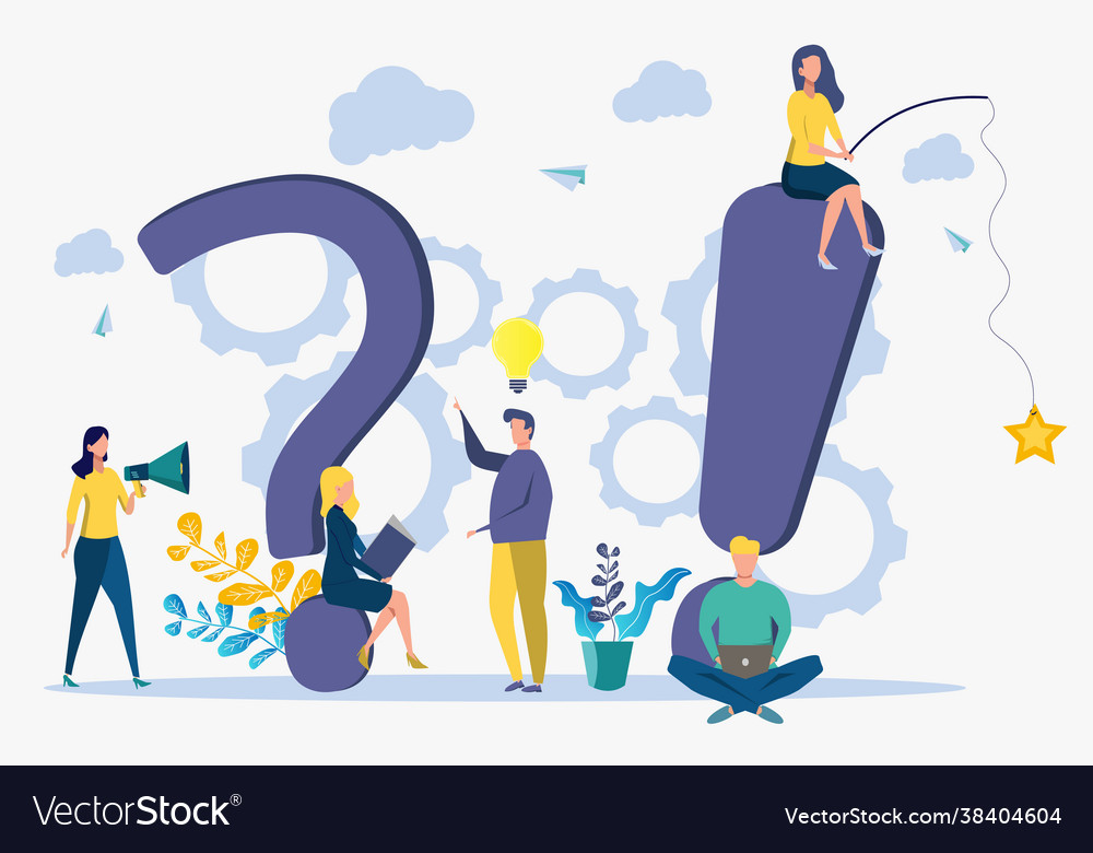 Concept people frequently asked questions Vector Image