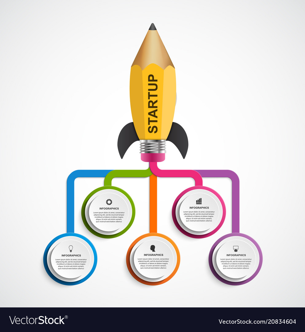 Education infographic design template rocket Vector Image Education infographic design template rocket Vector Image