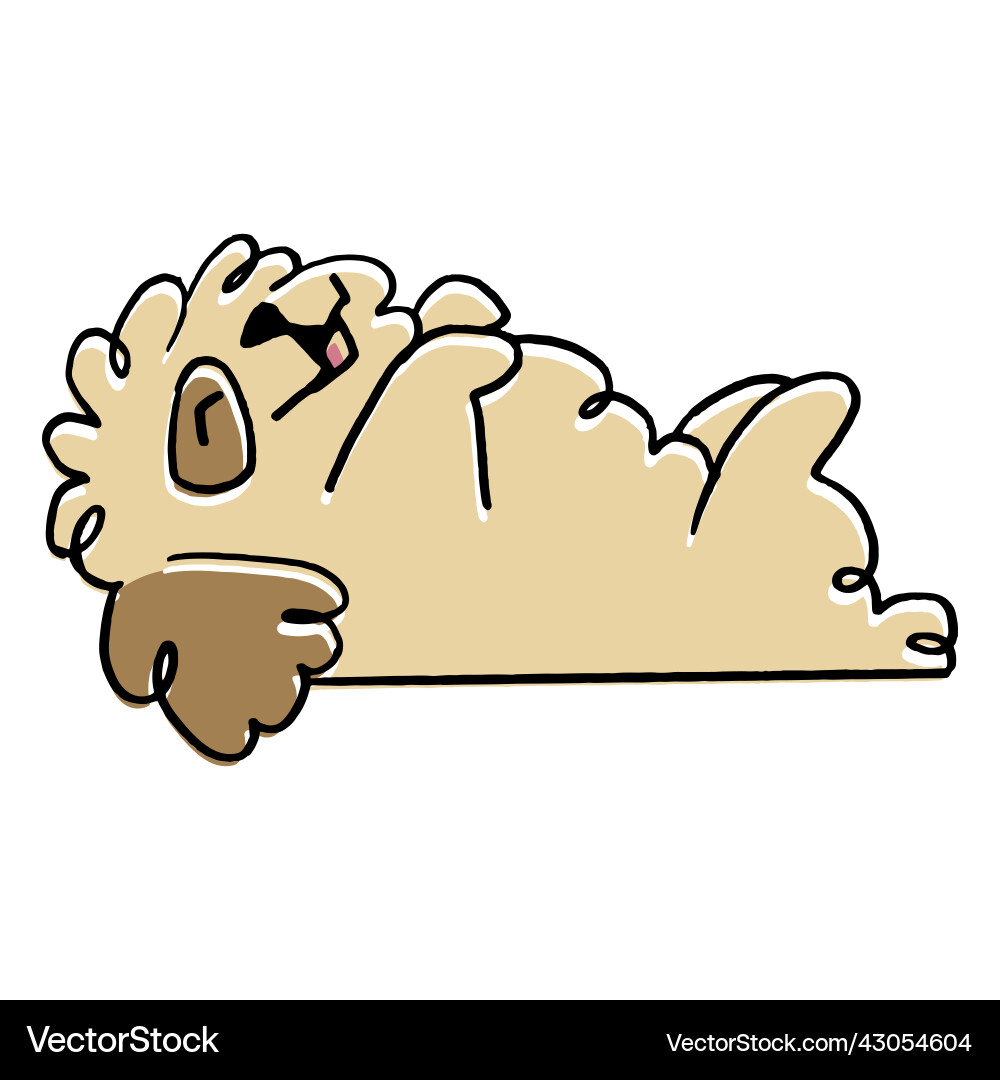 Fluffy dog animal doodle Royalty Free Vector Image
