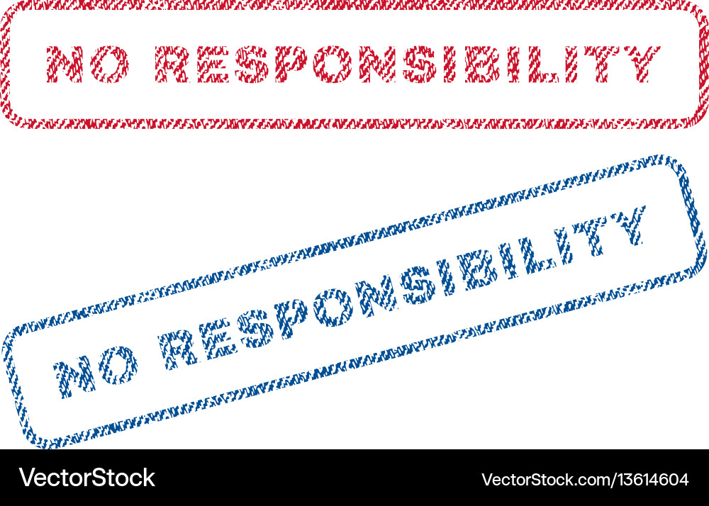 No responsibility textile stamps Royalty Free Vector Image