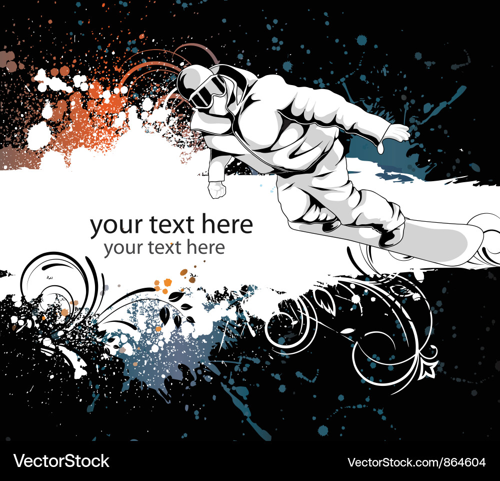 Snowboarder with grunge Royalty Free Vector Image
