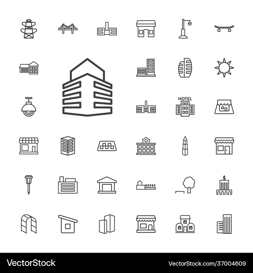 City icons Royalty Free Vector Image - VectorStock