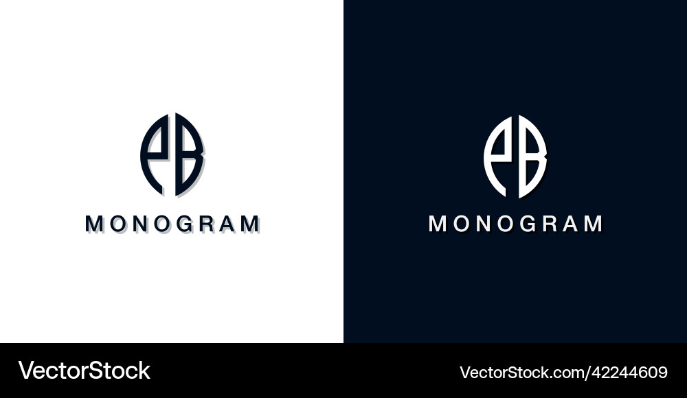 Leaf Style Initial Letter Pb Monogram Logo Vector Image