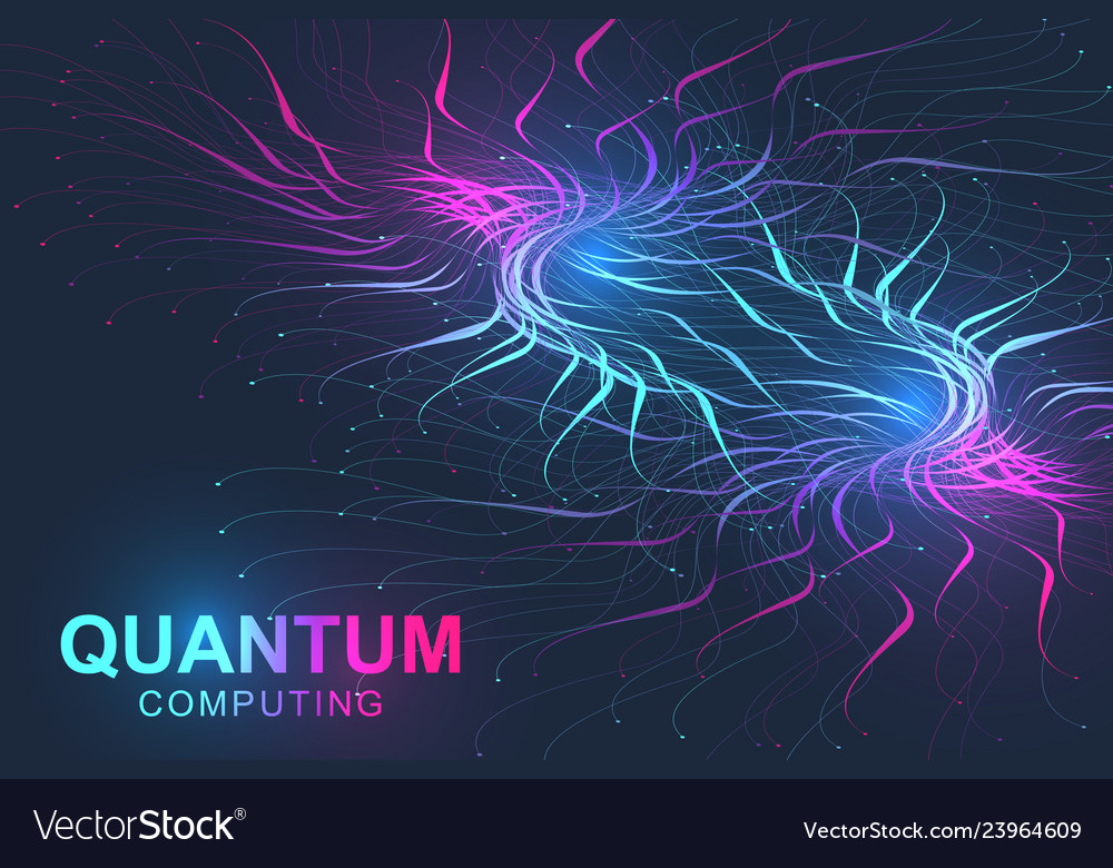 Quantum computer technology concept deep learning Vector Image