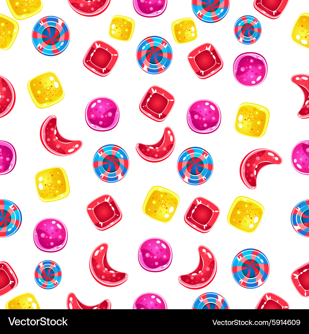 Seamless background with colorful candies Vector Image