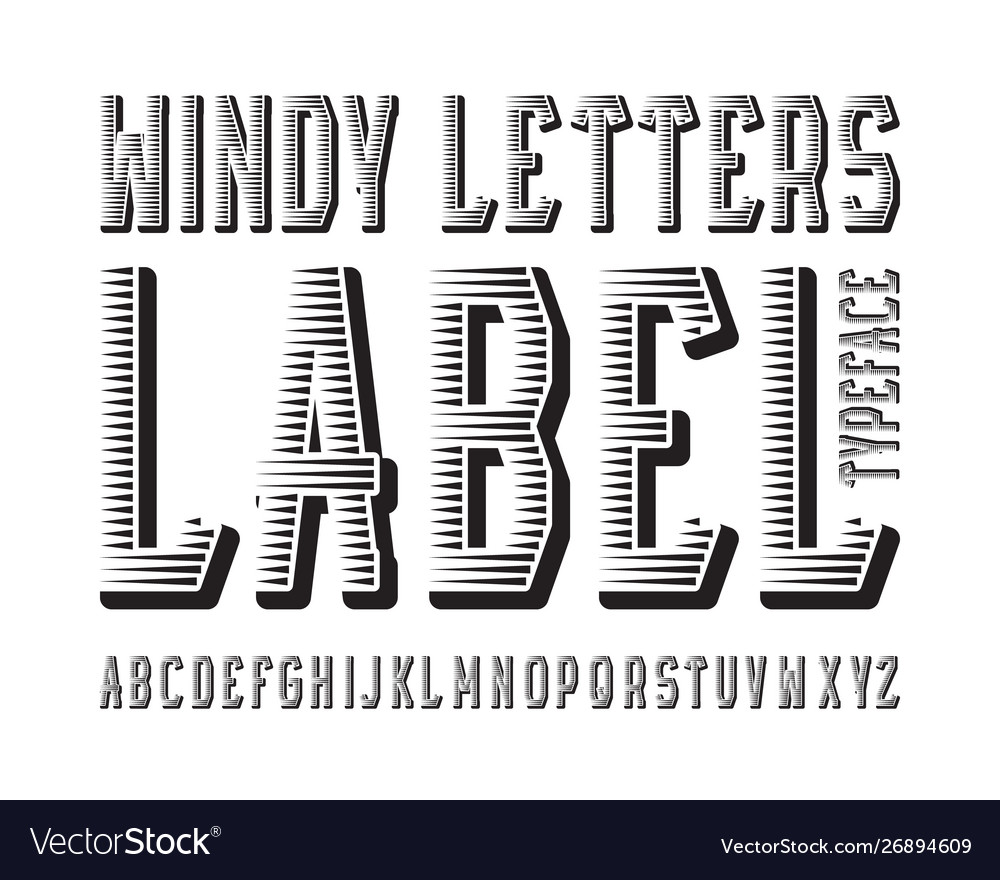 Windy letters label typeface black contrasting Vector Image Windy letters label typeface black contrasting Vector Image