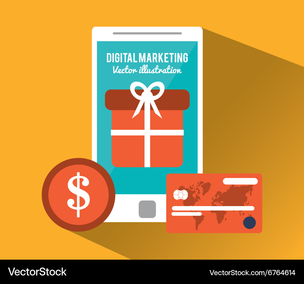 Digital marketing design Royalty Free Vector Image