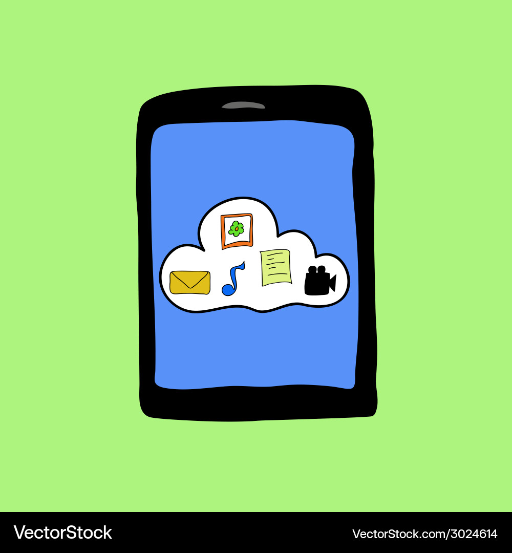 Doodle pad with cloud Royalty Free Vector Image