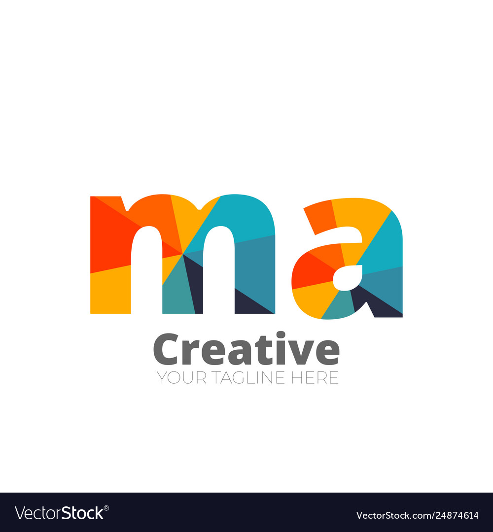 Initial letter rounded design logo - elements Vector Image