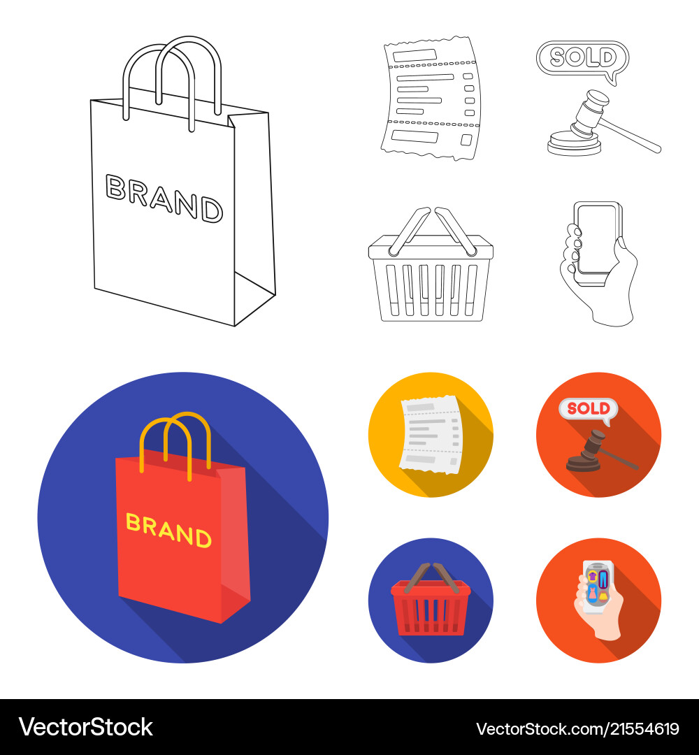 Bag and paper check calculation and other Vector Image