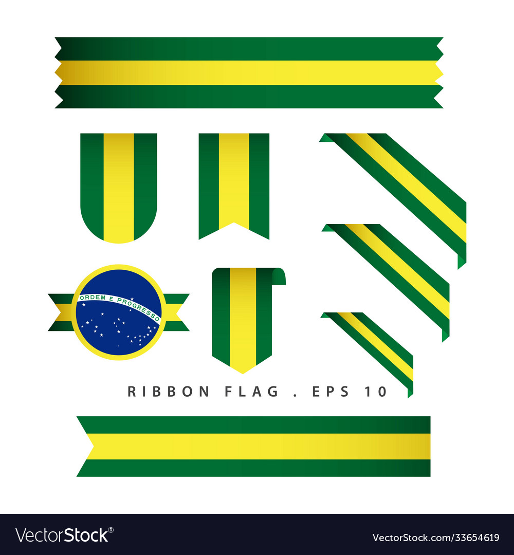 Brazil ribbon flag template design Royalty Free Vector Image Brazil ribbon flag template design Royalty Free Vector Image