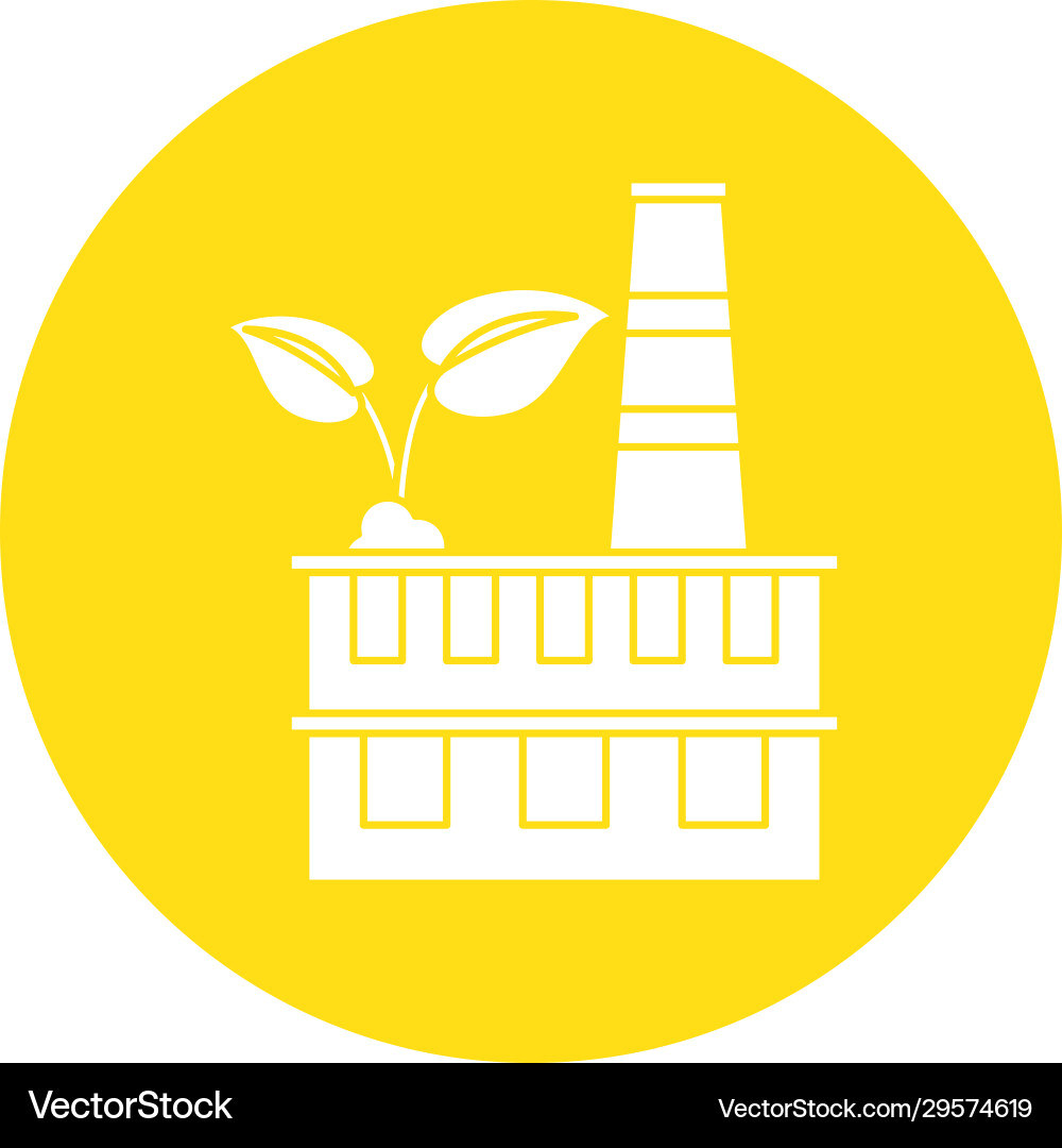 Factory plant building isolated icon Royalty Free Vector