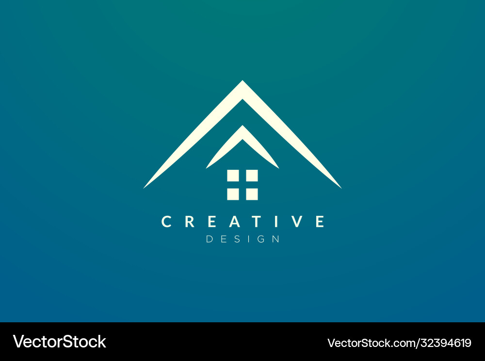 Minimalist and flat home logo design simple Vector Image