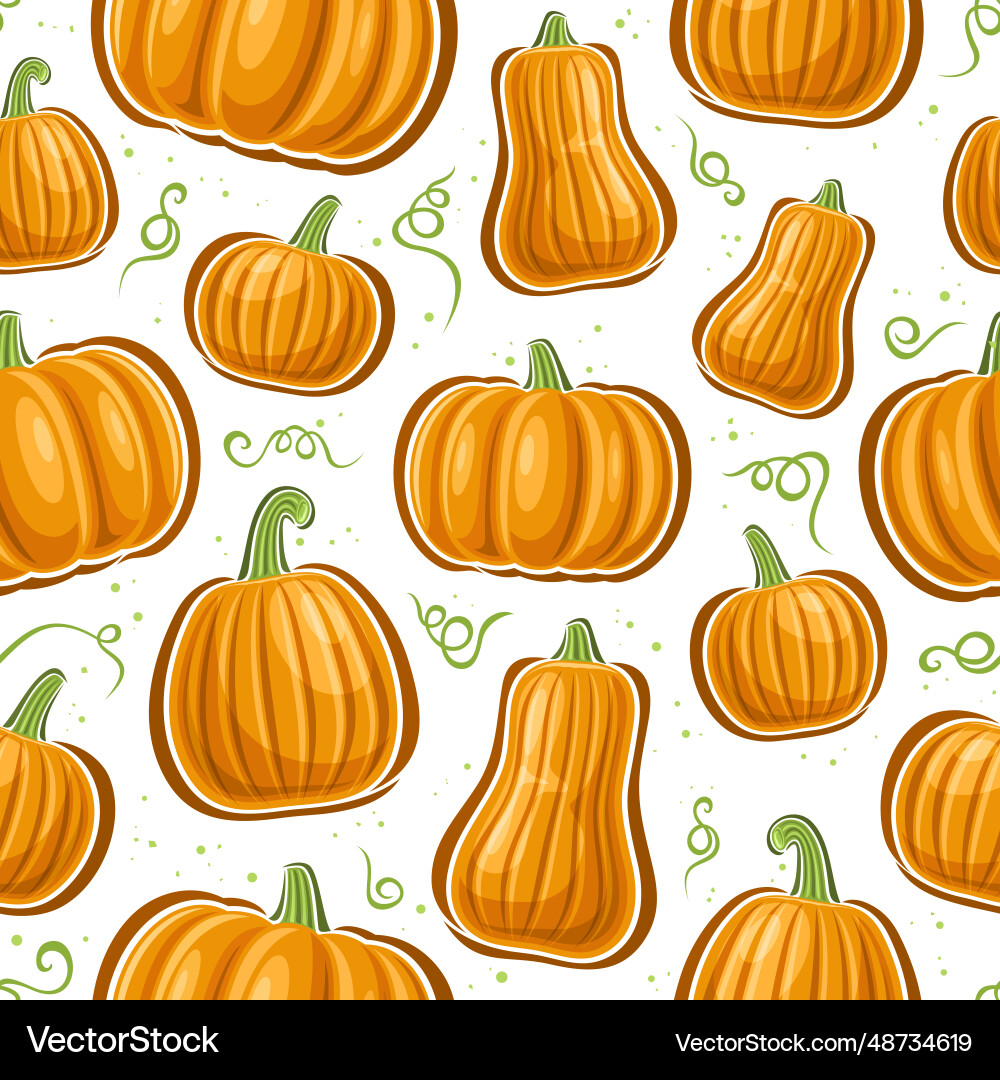Pumpkin seamless pattern Royalty Free Vector Image
