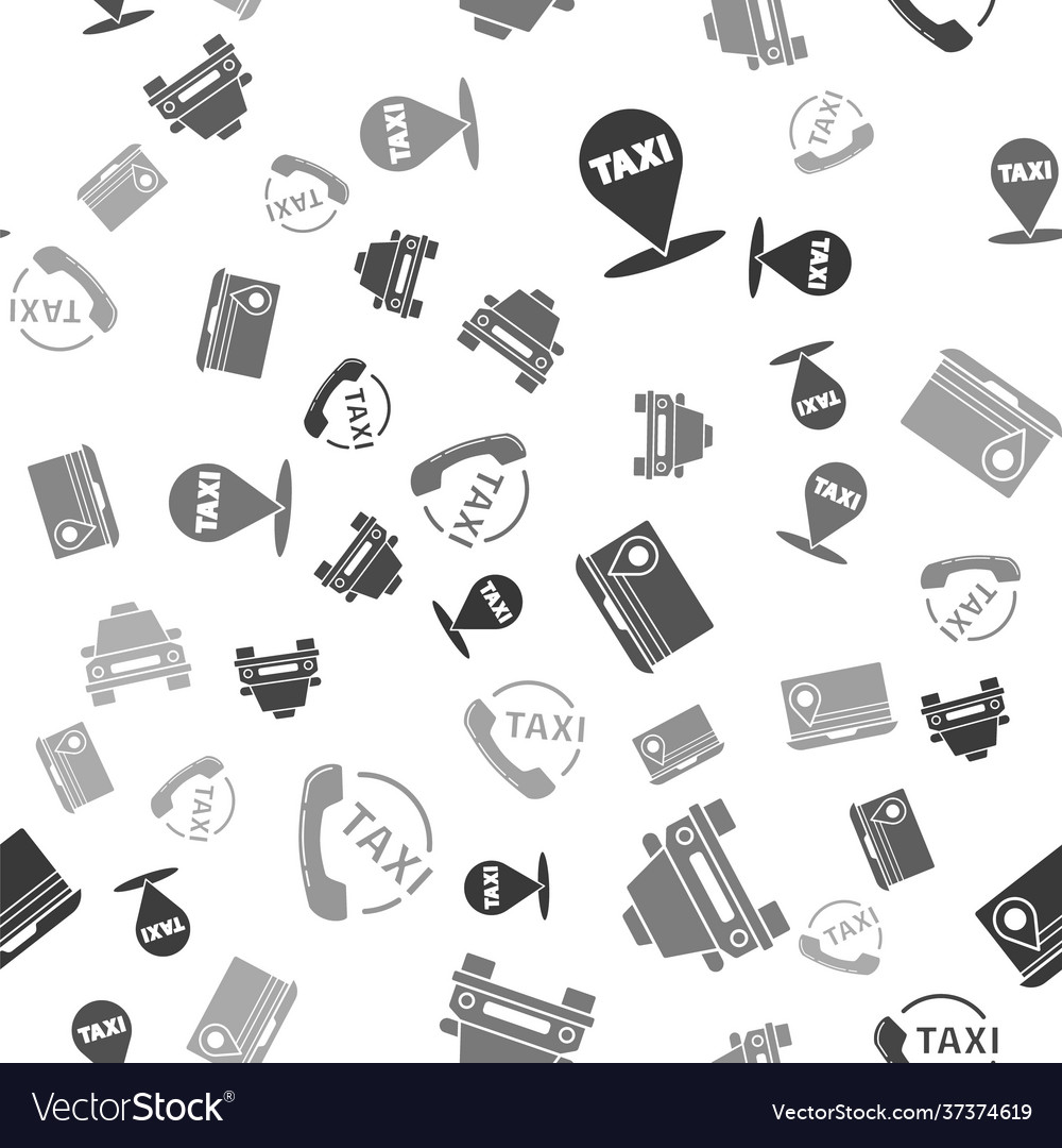 Set Map Pointer With Taxi Taxi Car Laptop Vector Image