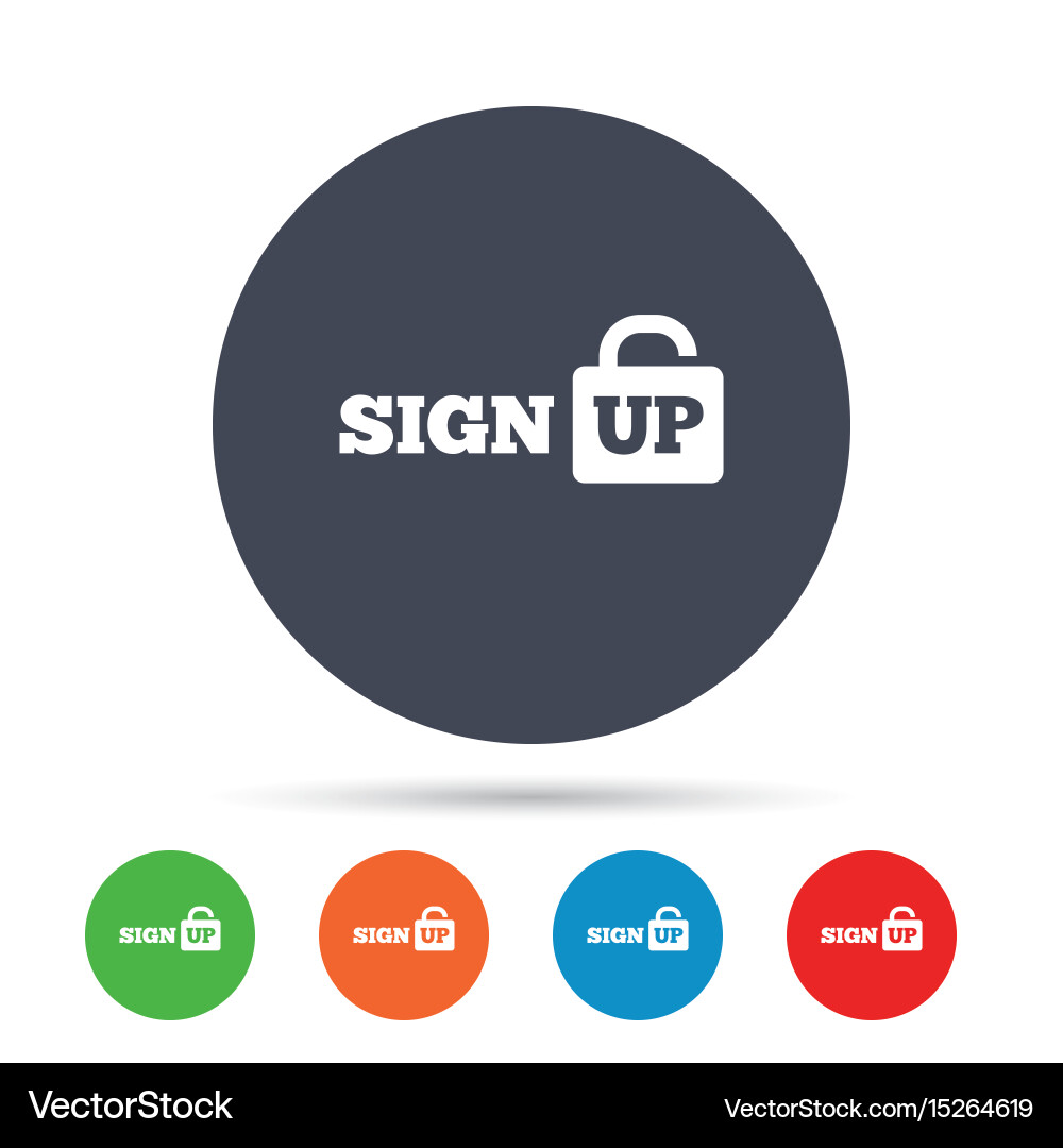 Sign up icon registration symbol Royalty Free Vector Image