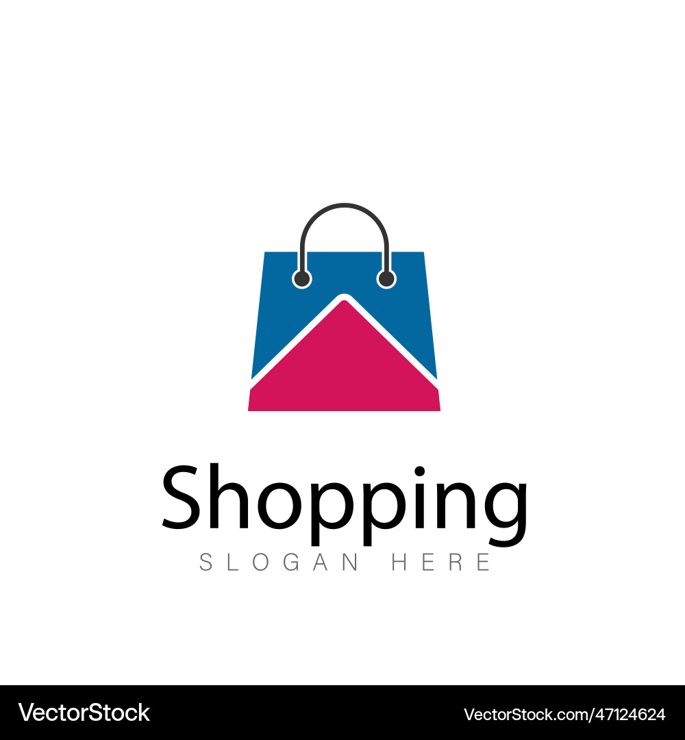 Abstract shopping bag logo Royalty Free Vector Image