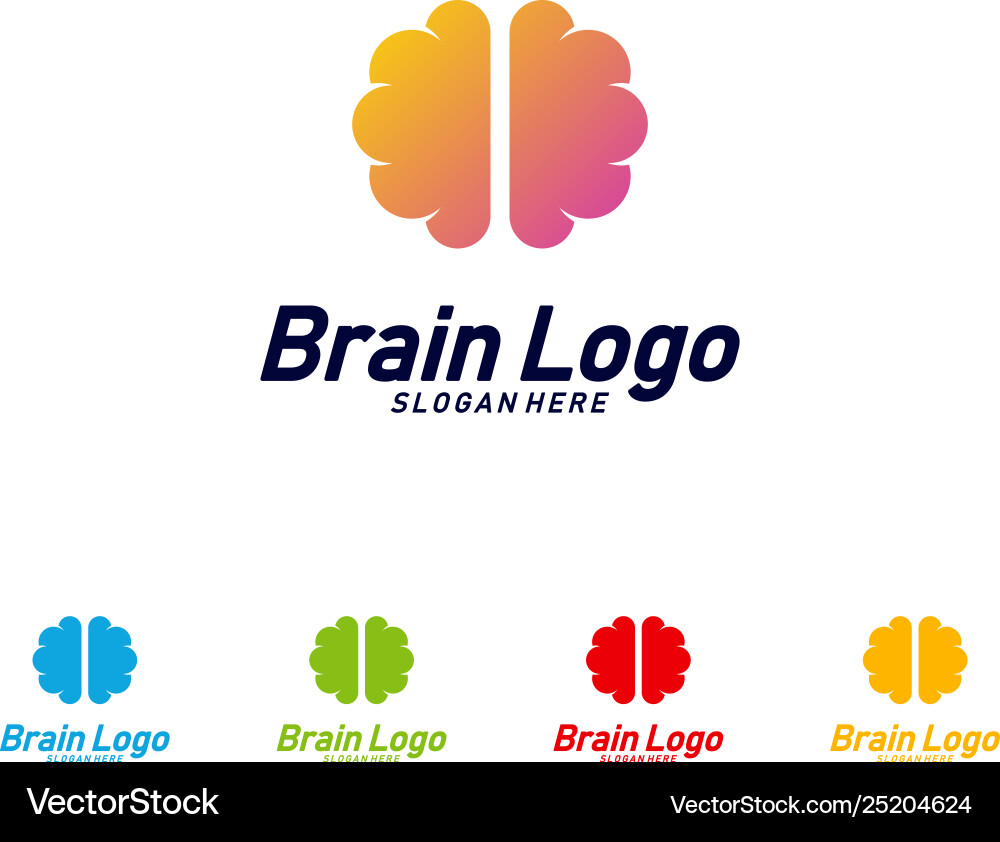 Brain logo design mind concept logo template Vector Image