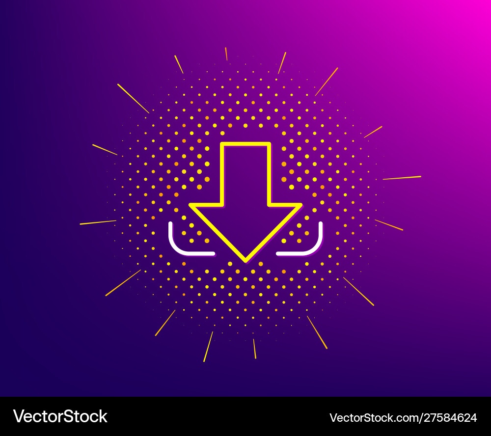 Download arrow line icon down arrowhead Royalty Free Vector