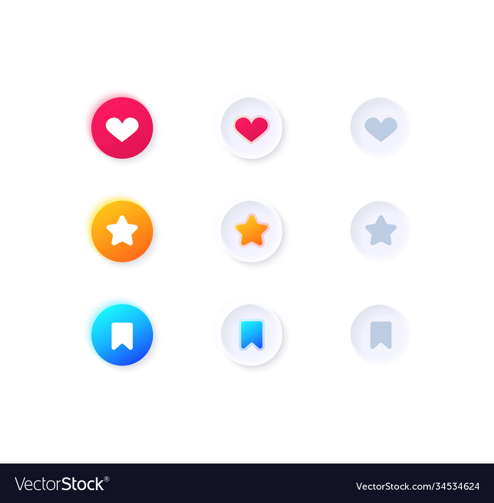 Mark favourite ui elements kit Royalty Free Vector Image