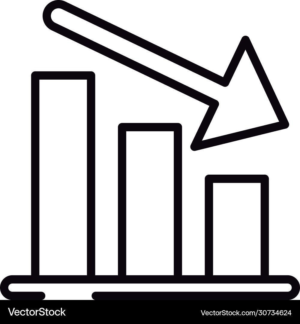 Statistics bars line style icon Royalty Free Vector Image