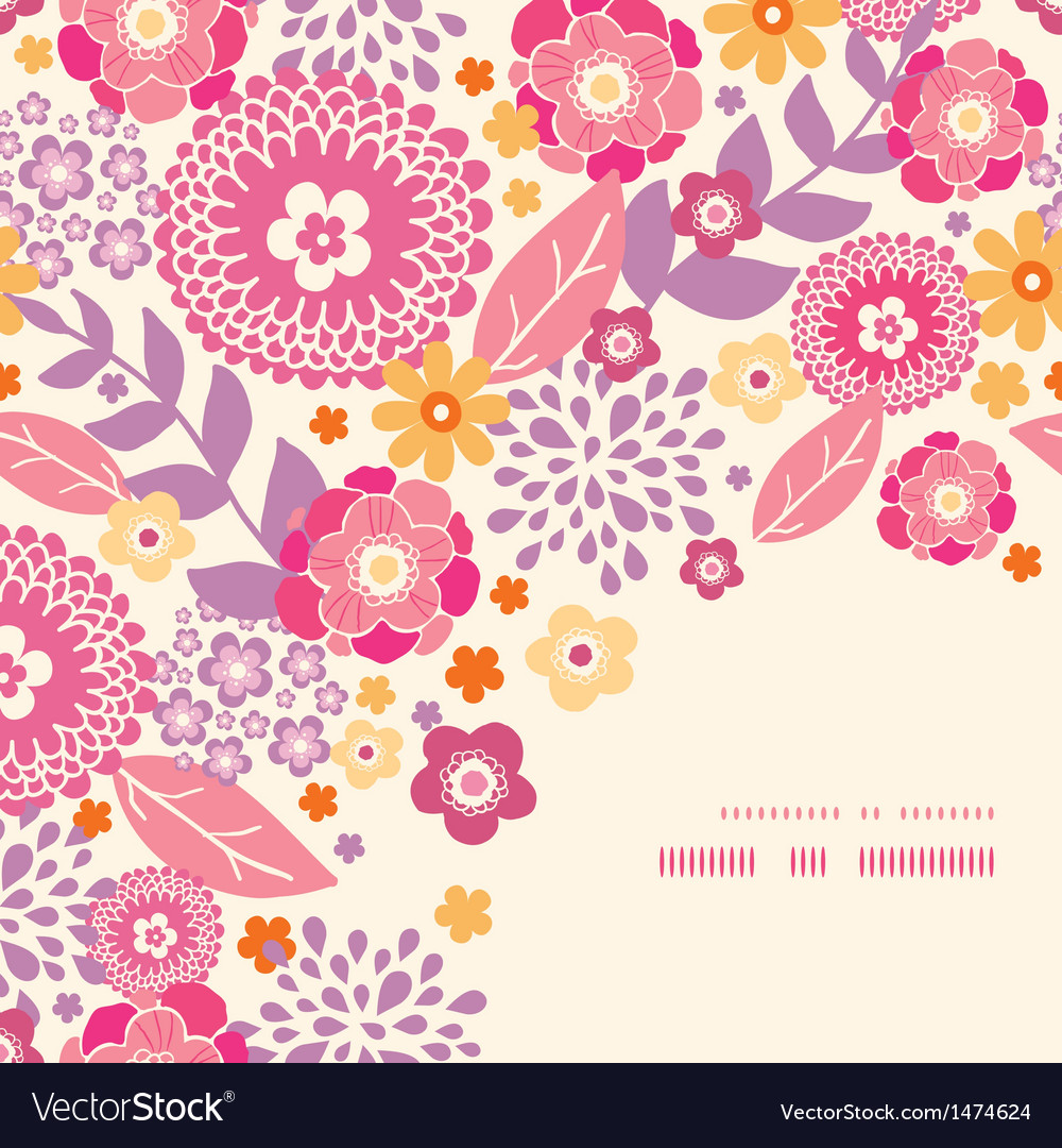 Warm summer plants corner frame pattern background