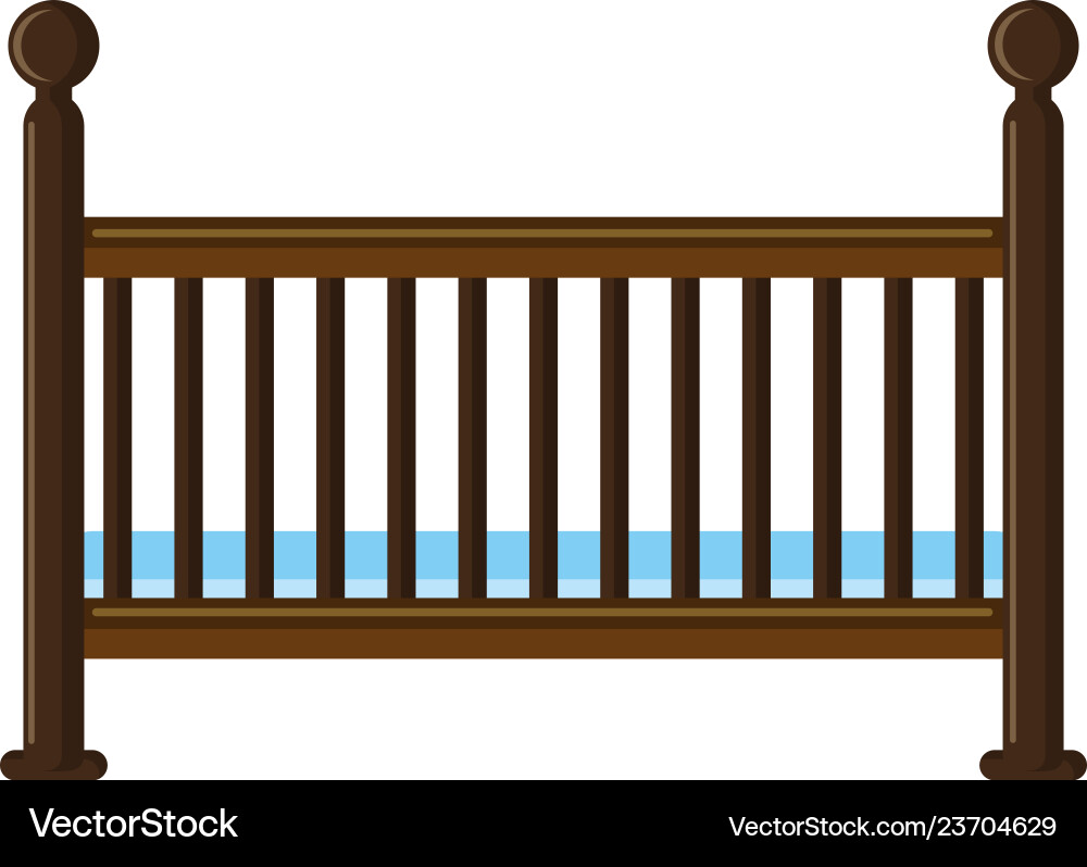 Baby wooden cradle Royalty Free Vector Image - VectorStock