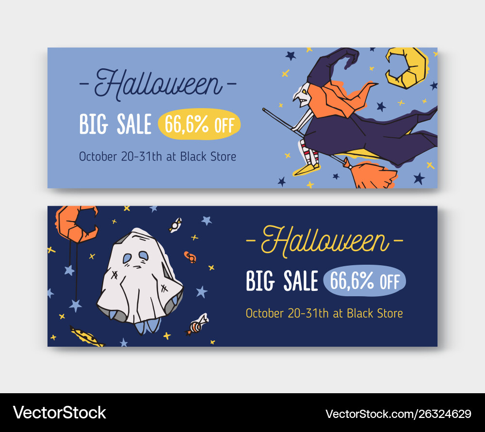 Bundle horizontal holiday web banner templates Vector Image