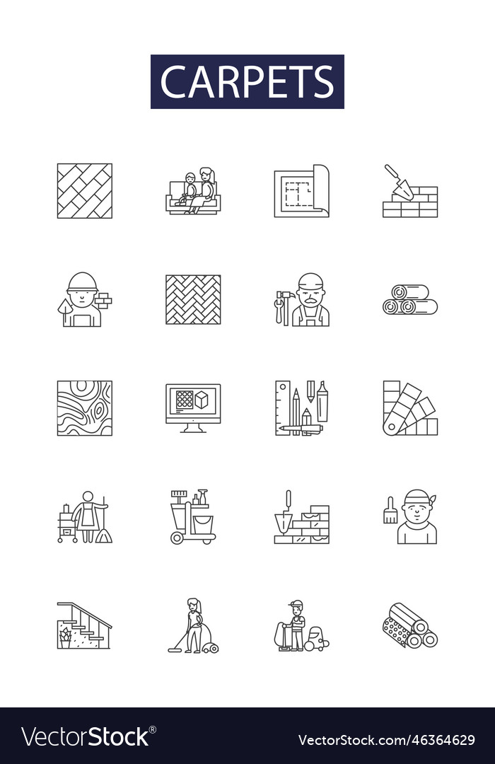 Carpets line icons and signs rugs Royalty Free Vector Image Carpets line icons and signs rugs Royalty Free Vector Image