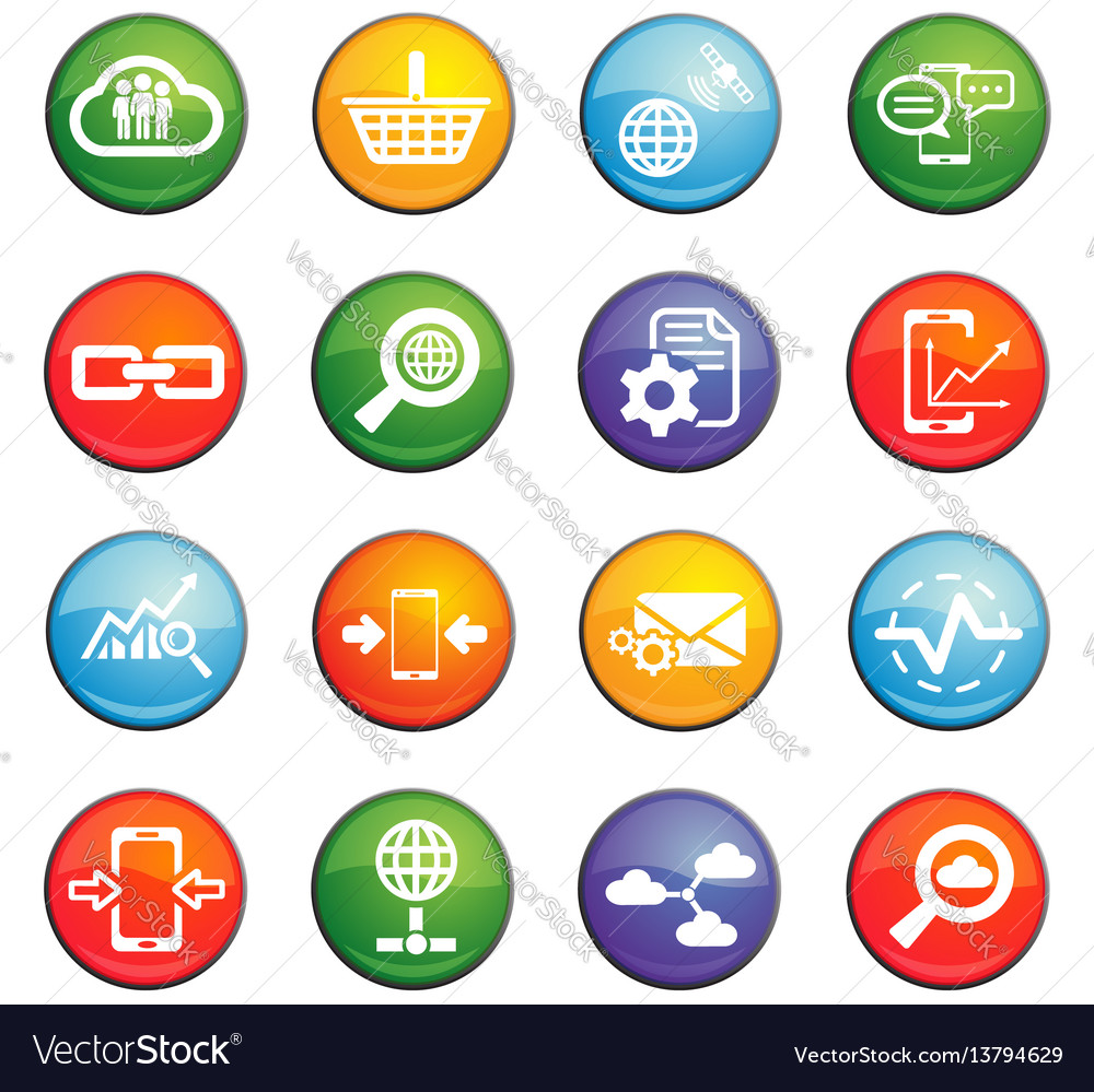 Data analytic icon set Royalty Free Vector Image