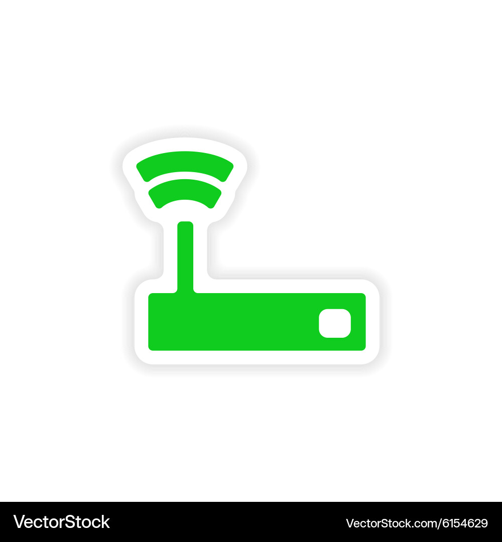 Icon sticker realistic design on paper wifi Vector Image