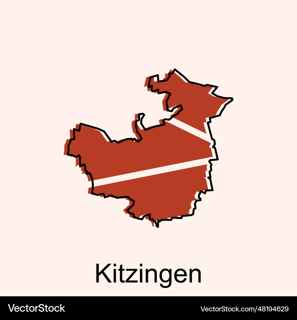 Kitzingen city map simplified map of germany Vector Image