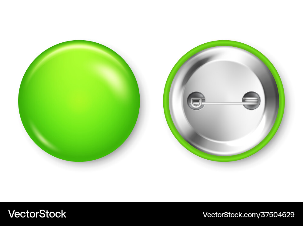 Realistic green blank badge isolated on white Vector Image