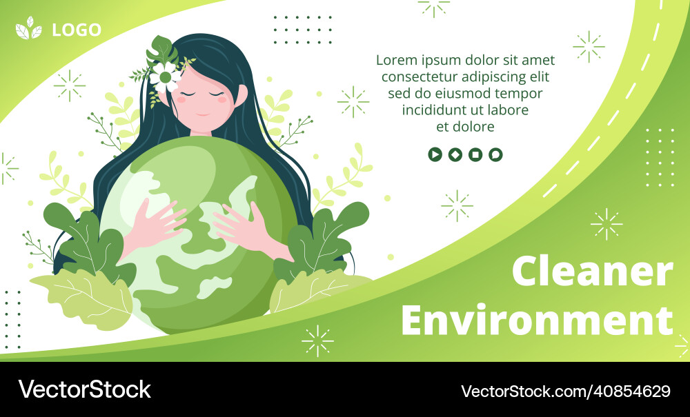 Save planet earth post template flat design Vector Image