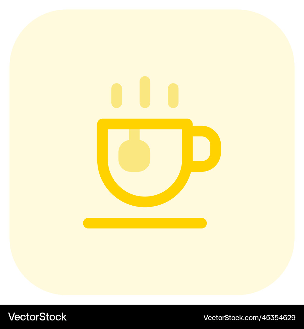 Tea with teabag line icon set Royalty Free Vector Image