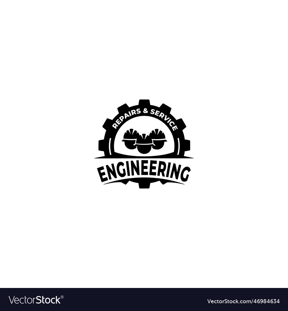 Engineer logo template design engineering worker Vector Image