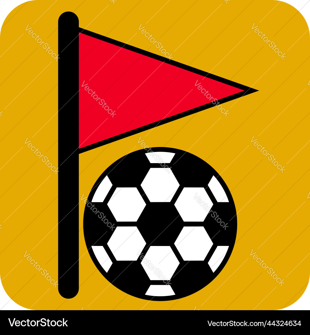 Flag and ball on a white background Royalty Free Vector