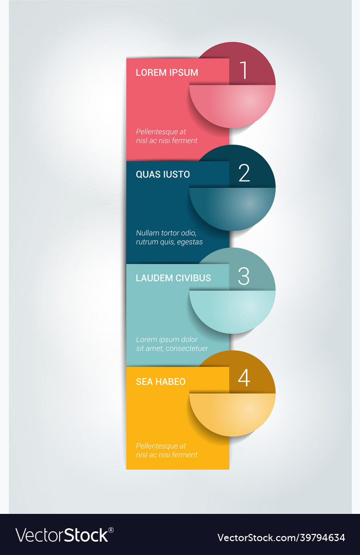Four steps template numbered chart infographic Vector Image Four steps template numbered chart infographic Vector Image