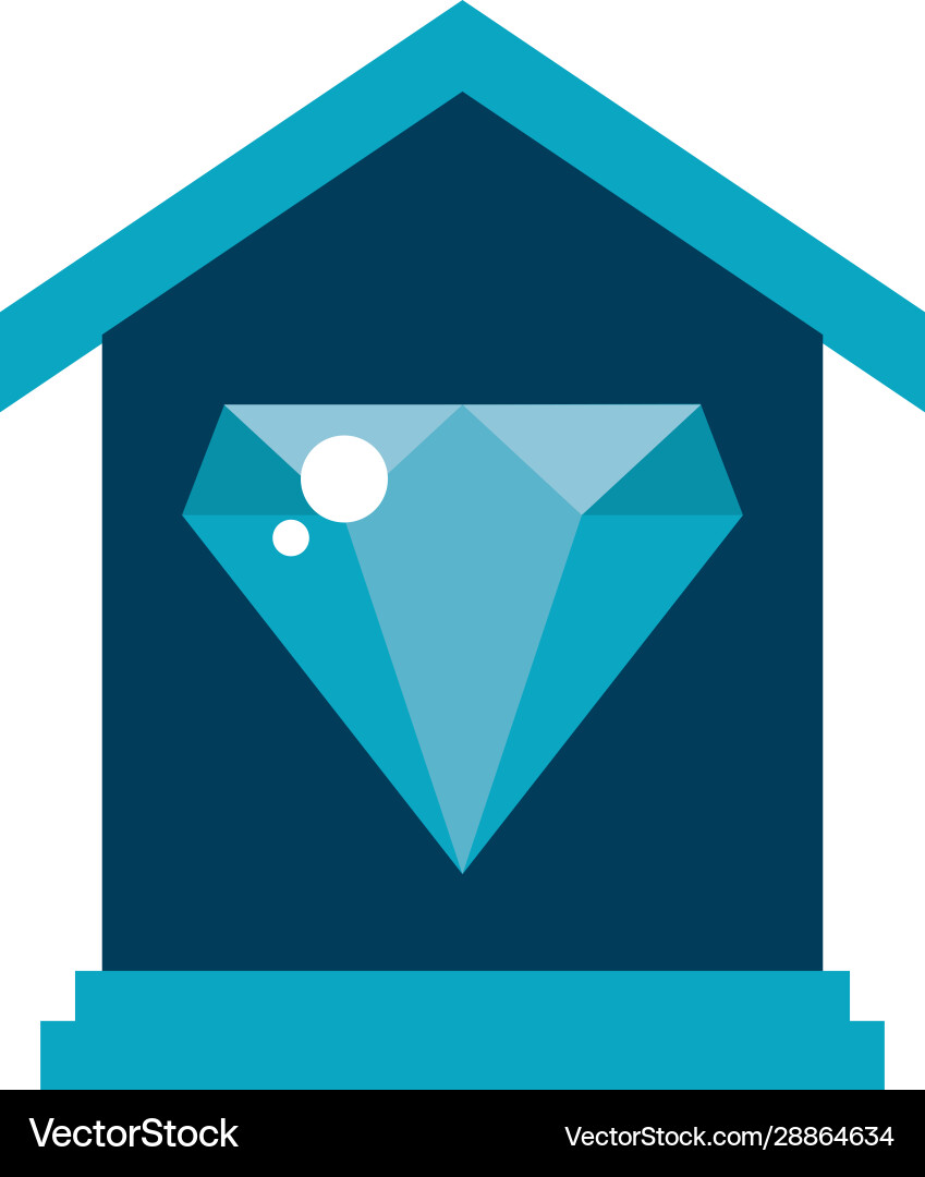 House facade with diamond luxury stone Royalty Free Vector