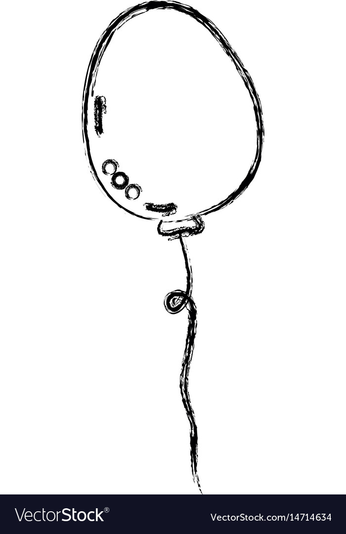 Line balloon party to happy birthday decoration Vector Image