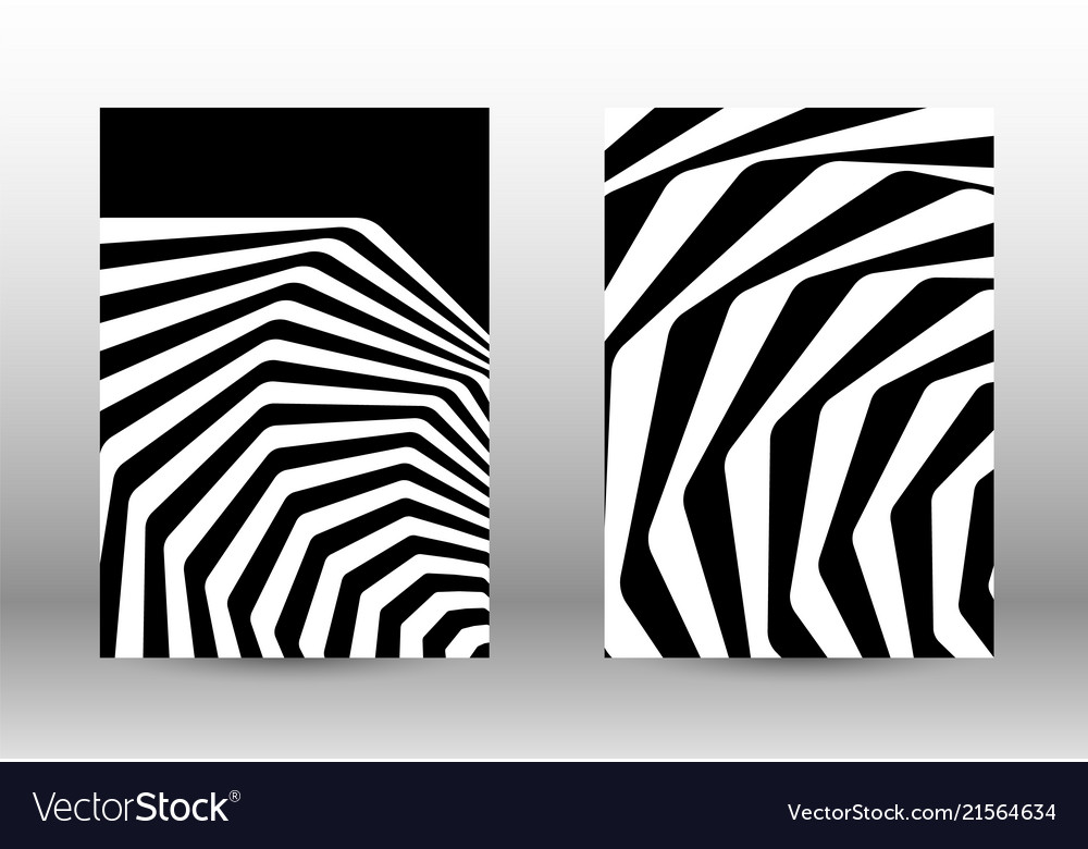 Set of abstract patterns with distorted lines Vector Image